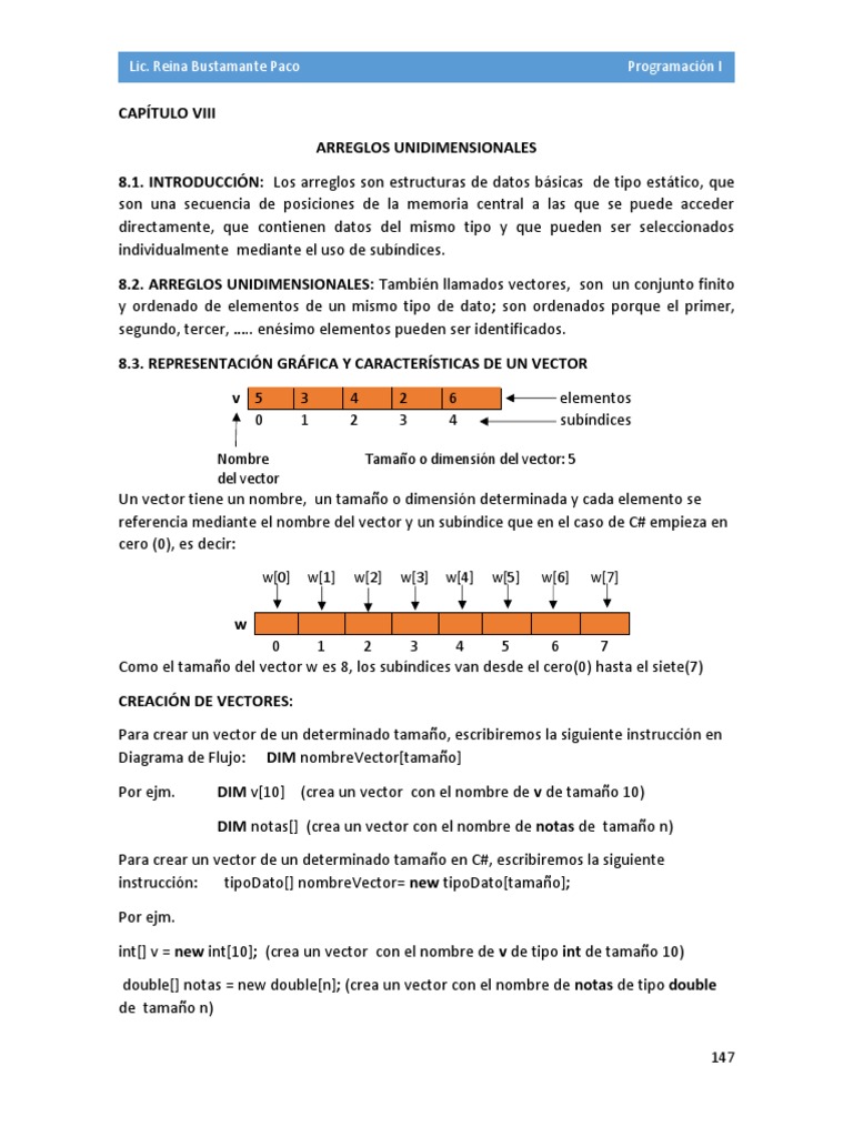 Capítulo Vi Arreglos Unidimensionales-Vectores | PDF | C Sharp ...