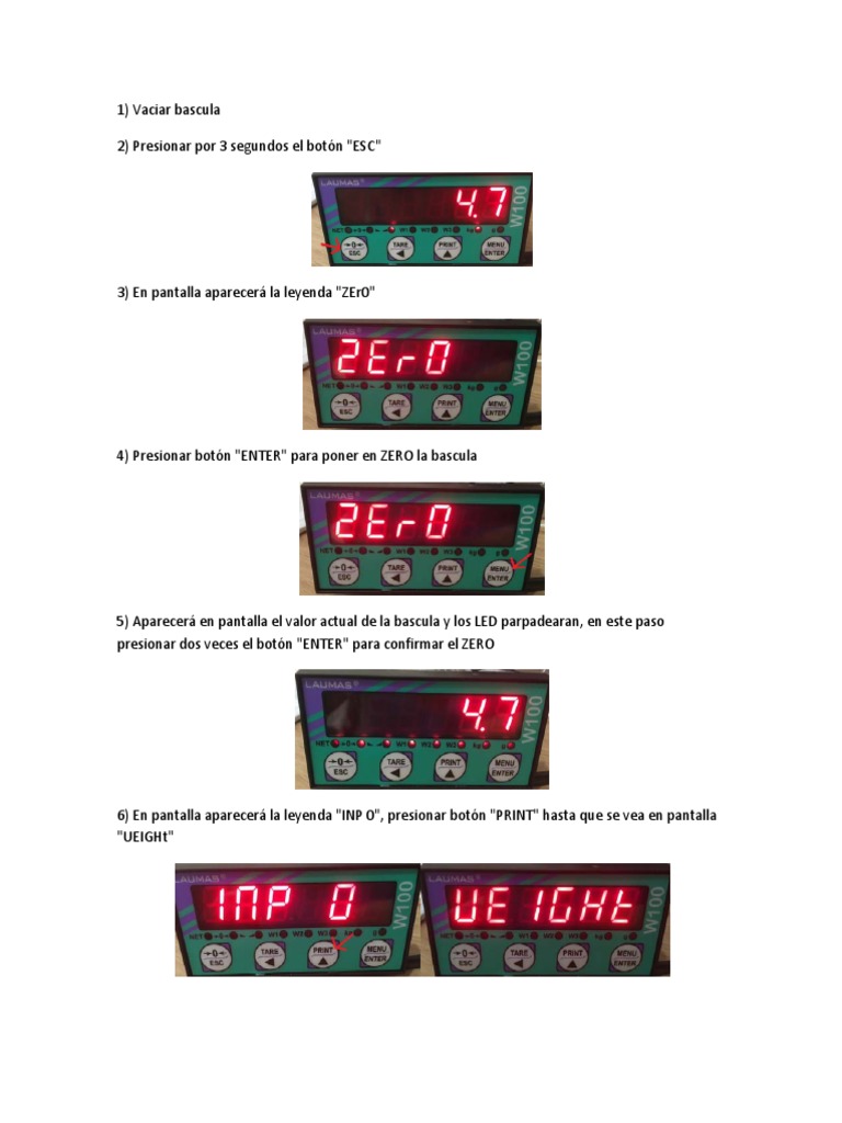 Manual de Calibracion W100 | PDF