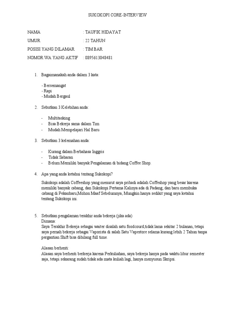 Core Interview Original | PDF