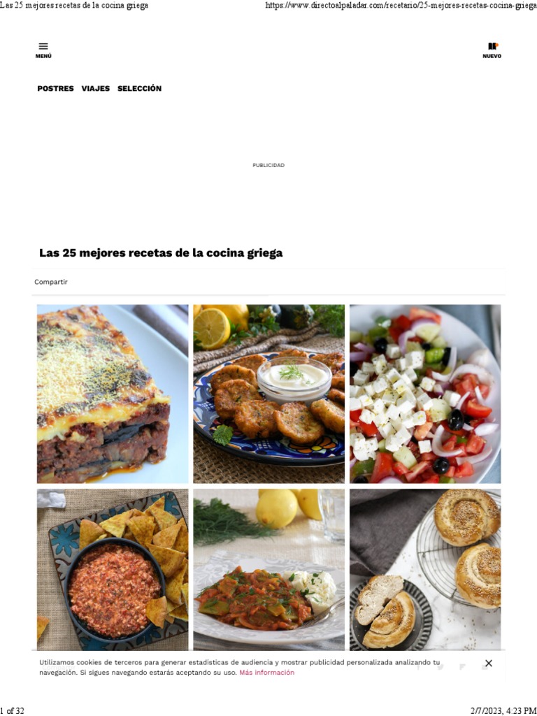Las 25 Mejores Recetas de La Cocina Griega | PDF | Queso | Grecia