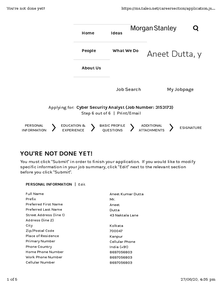 Morgan Stanley | PDF | Employment