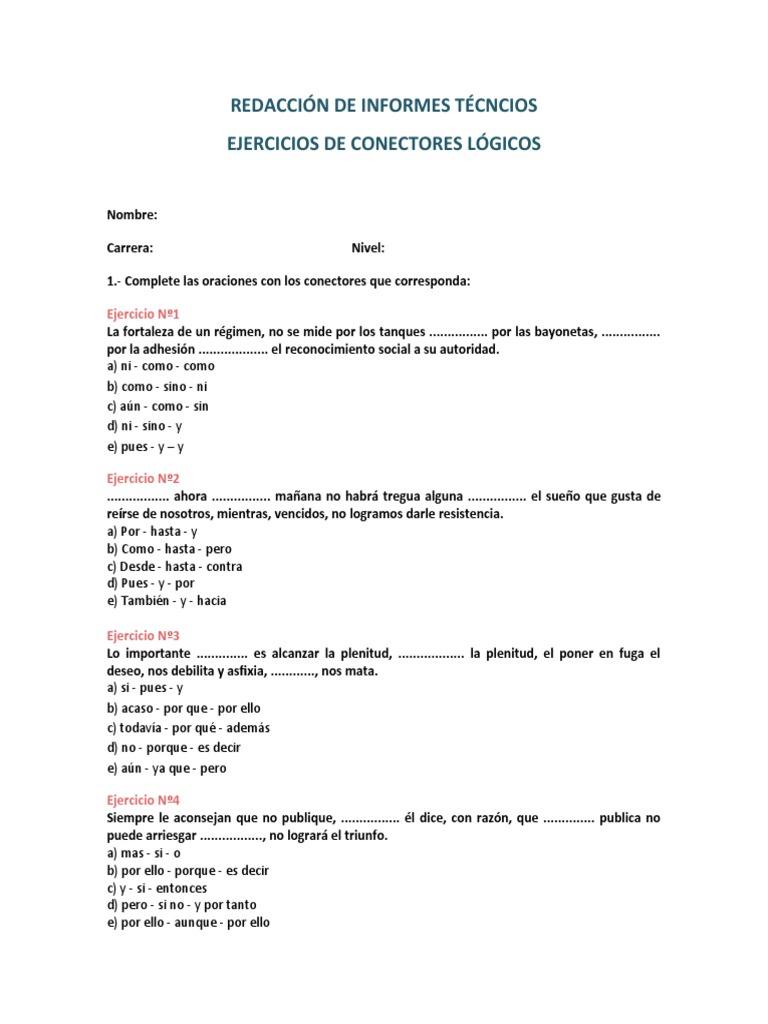 Ejercicio Conectores Logicos | PDF