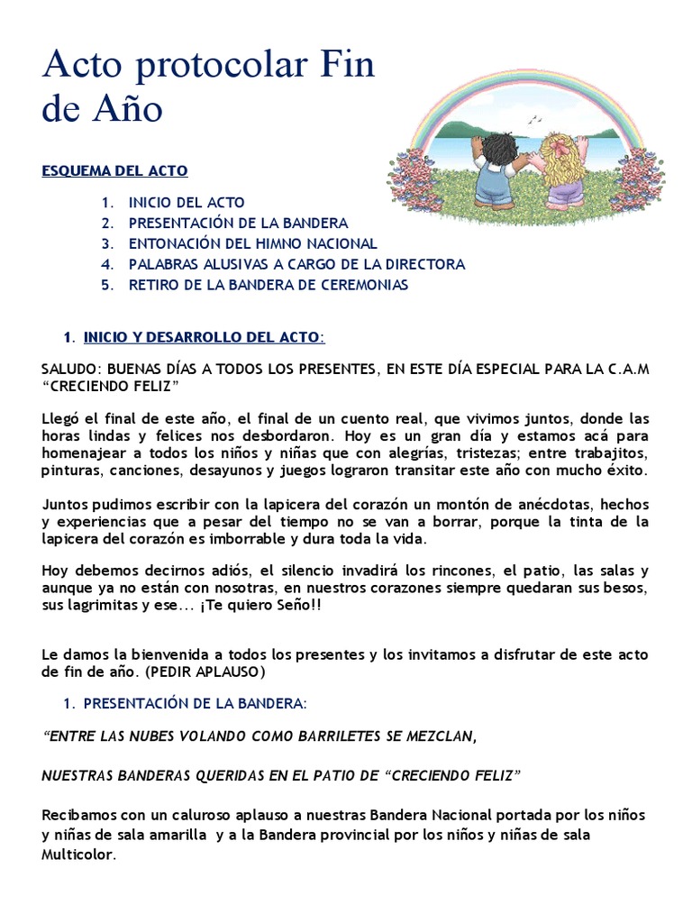 Acto Protocolar Fin de Año Guarderia | PDF