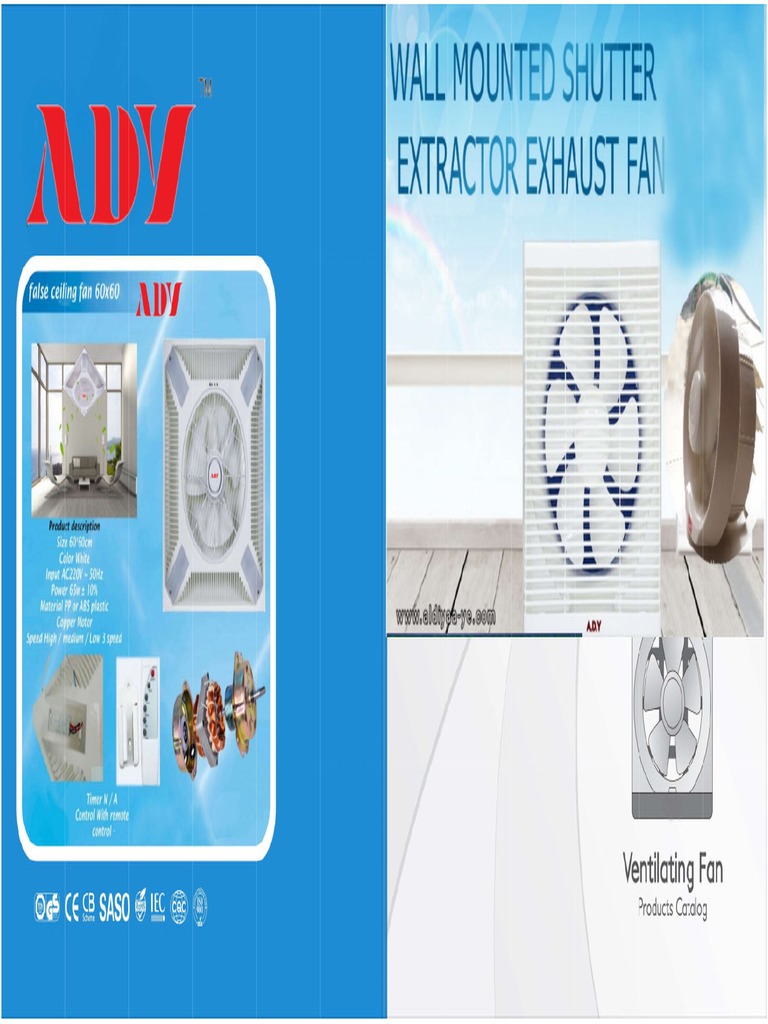 Ady Fans سقف وشفط | PDF | Electric Motor | Insulator (Electricity)