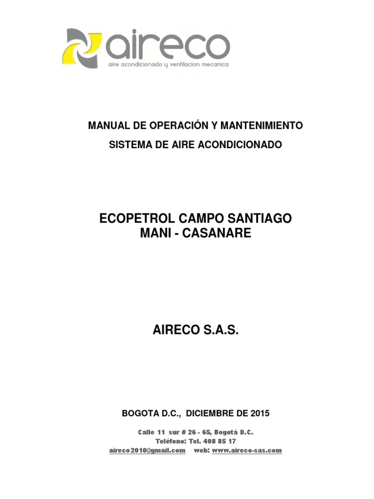 MANUAL DE OPERACION y MANTENIMIENTO ECOPETROL MANI | PDF | Termostato ...