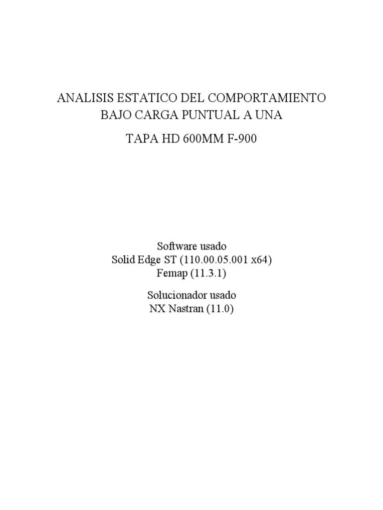 INFORME SIMULACION DE ESFUERZOS Tapa de Alcantarillado | PDF | Presión | Deformación (ingeniería)