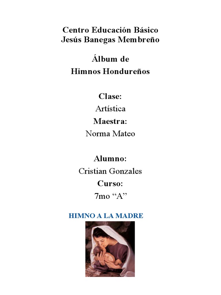 Himnos Hondureños en Álbum Artístico | PDF