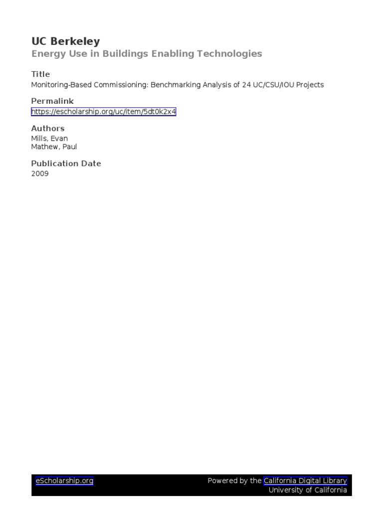 Benchmarking Analysis of Energy Use, Costs, Savings, and Monitoring Data from 24 University ...