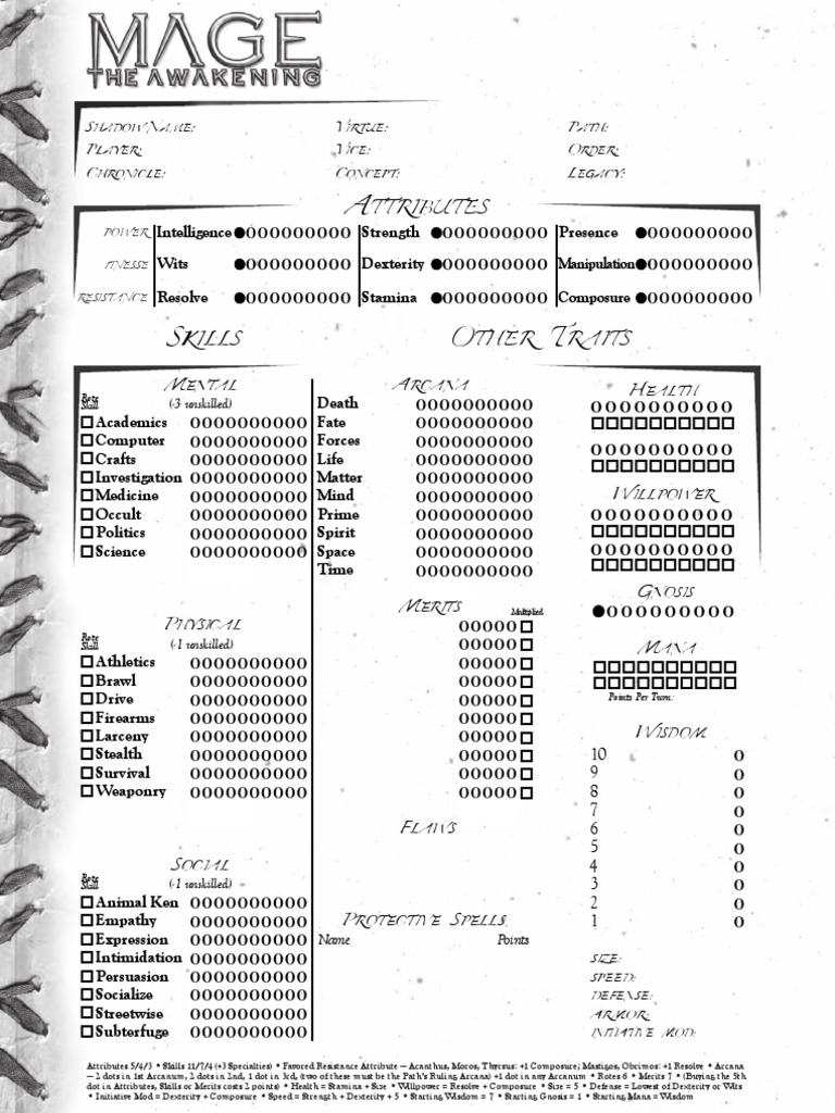 Awakening Mage Editable | PDF | Tabletop Games | Gaming