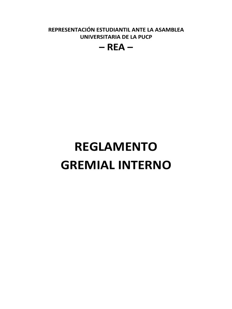 Reglamento Gremial Interno de La Rea (2021) | PDF | Comisión Europea ...