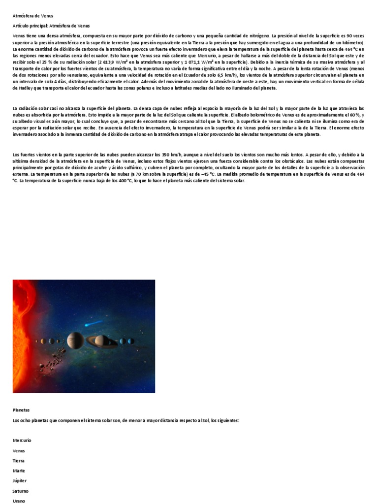 Atmósfera de Venus | PDF | Venus | Atmósfera