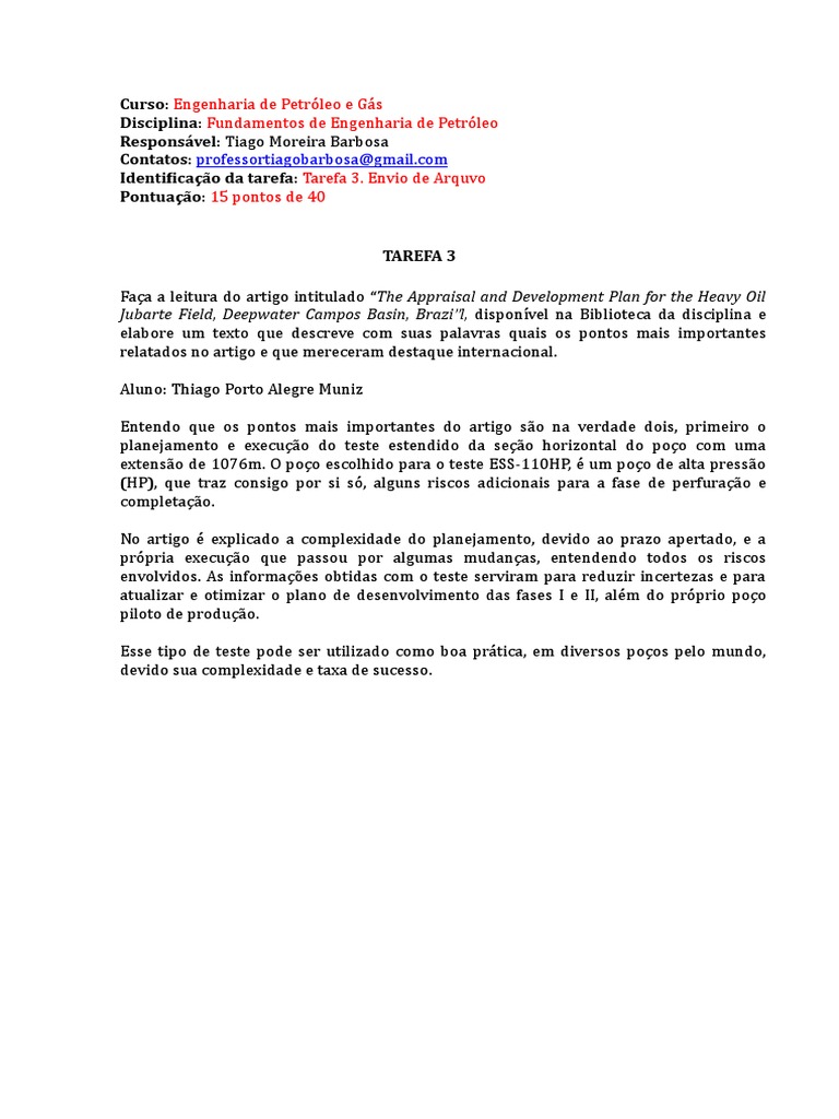 Tarefa 3 | PDF
