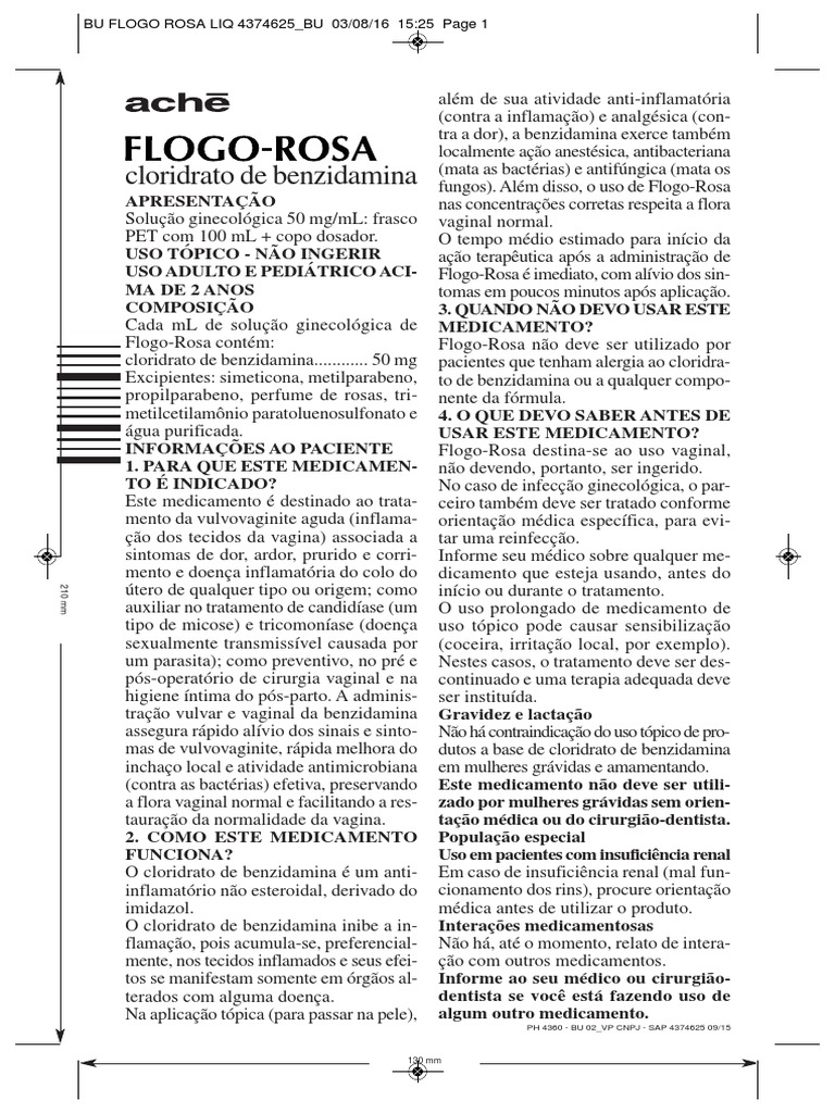 Bula Paciente Flogo Rosa Liquido | PDF | Gravidez | Inflamação