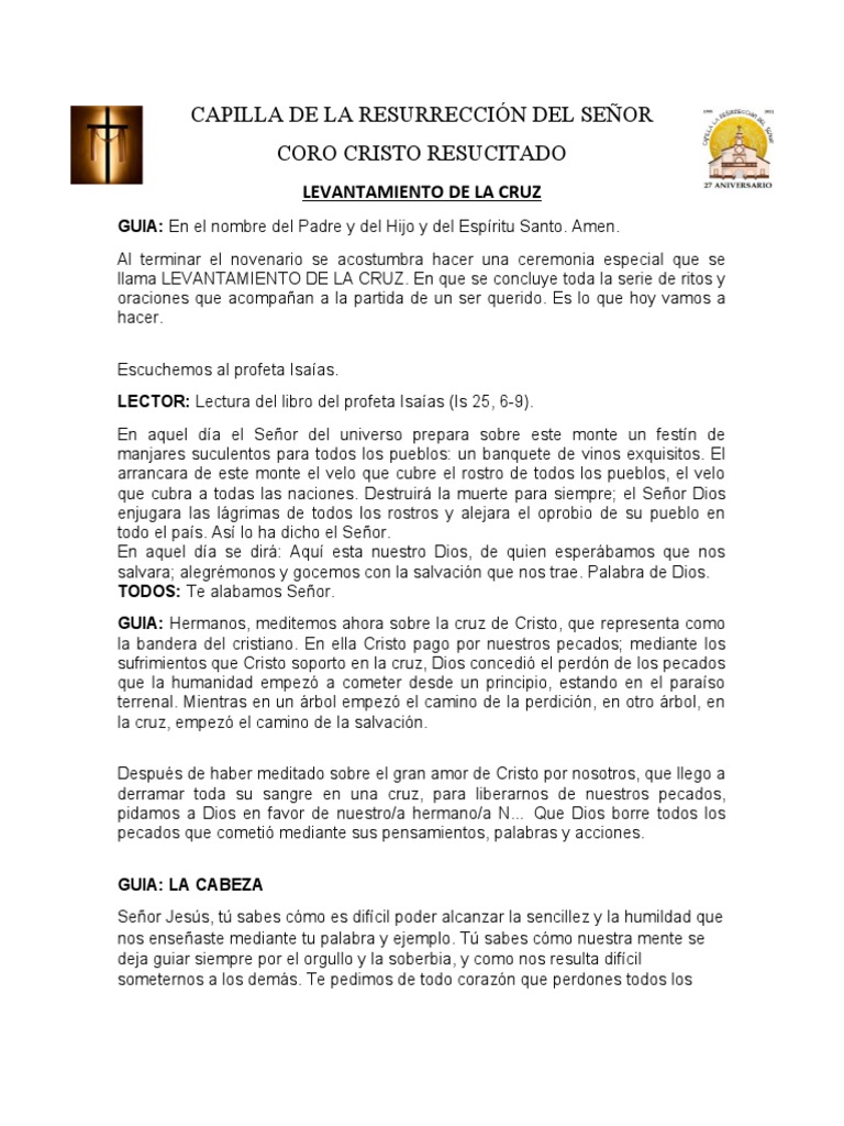 Levantamiento de La Cruz Novenario Difuntos | PDF | Pecado | orador del Señor