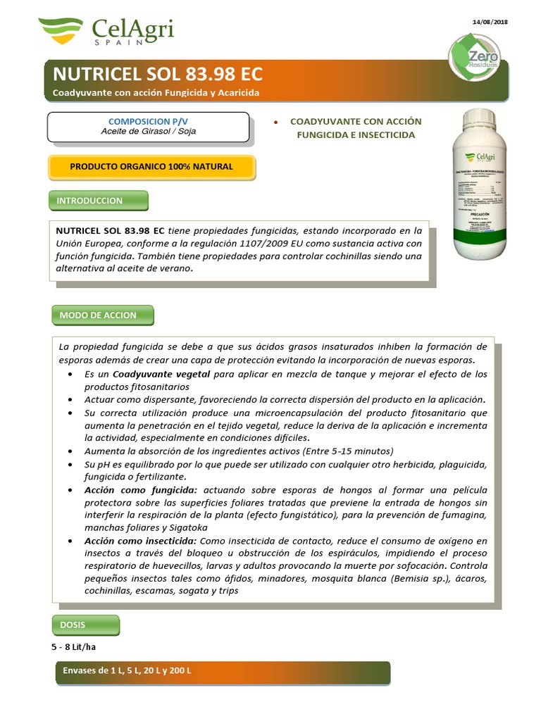FT Nutricel Sol | PDF | Salud y bienestar | Tecnología