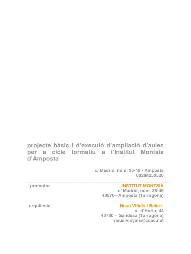 Projecte Executiu 4000-2023 | PDF