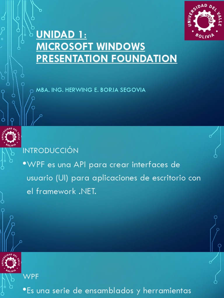 Unidad 1: Microsoft Windows Presentation Foundation: Mba. Ing. Herwing E. Borja Segovia | PDF ...