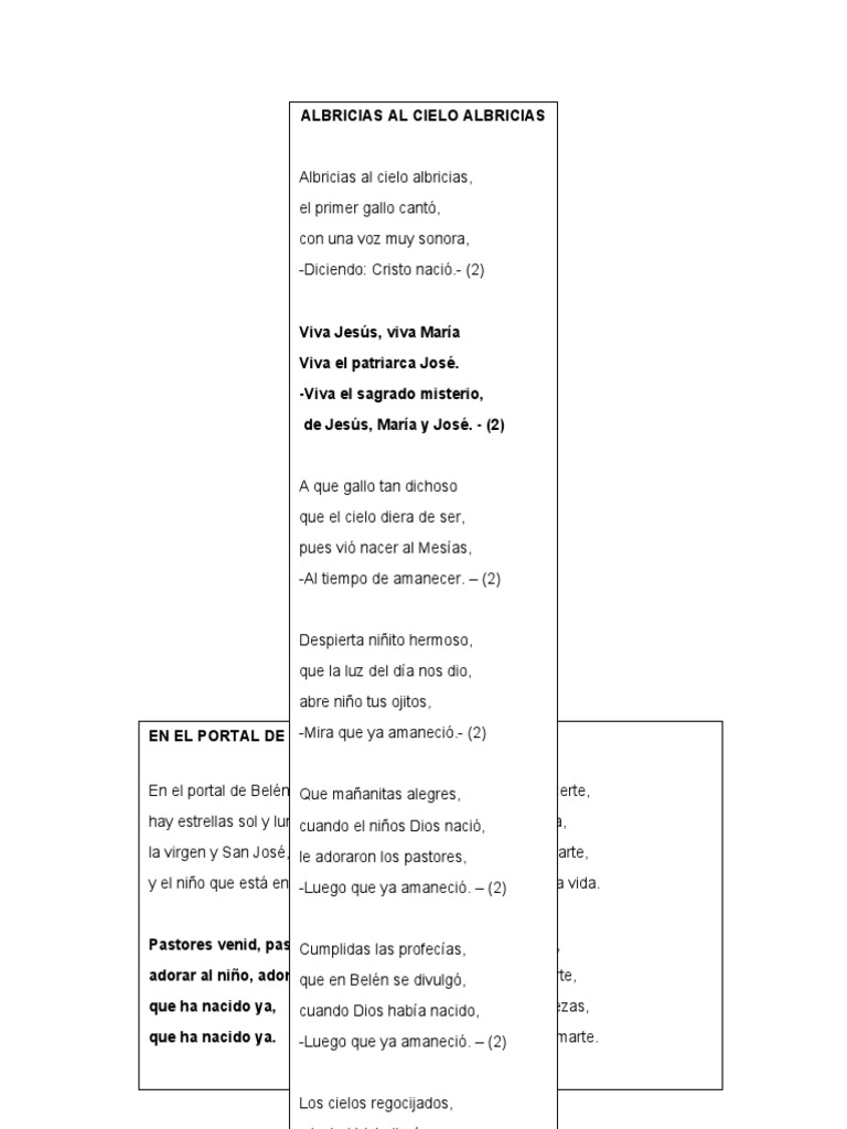 Cantos Levantada Albricias | PDF