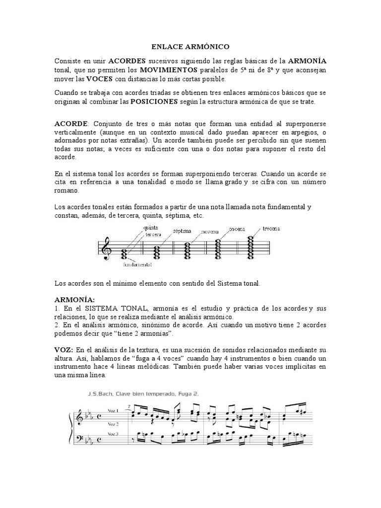 Enlace Armónico en Acordes Musicales | PDF | Acorde (Música) | Armonía