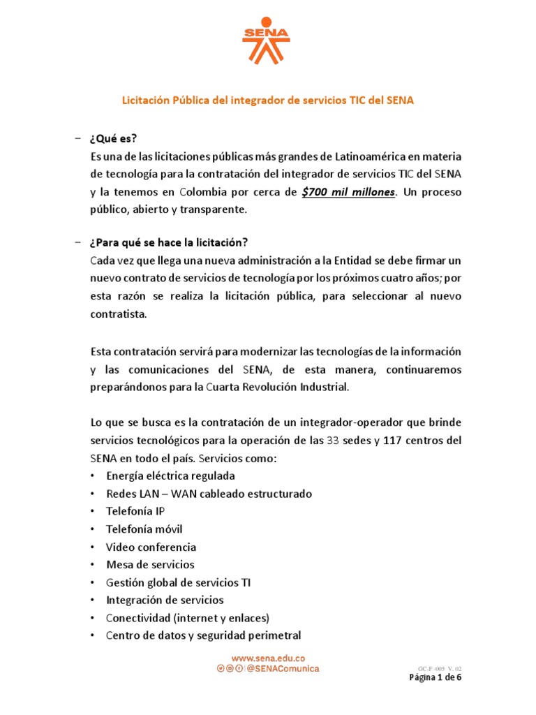 Dossier Licitación TIC | PDF | Tecnología de información y comunicaciones | Internet