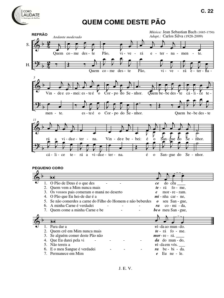 Quem Come Deste Pão - Bach | PDF