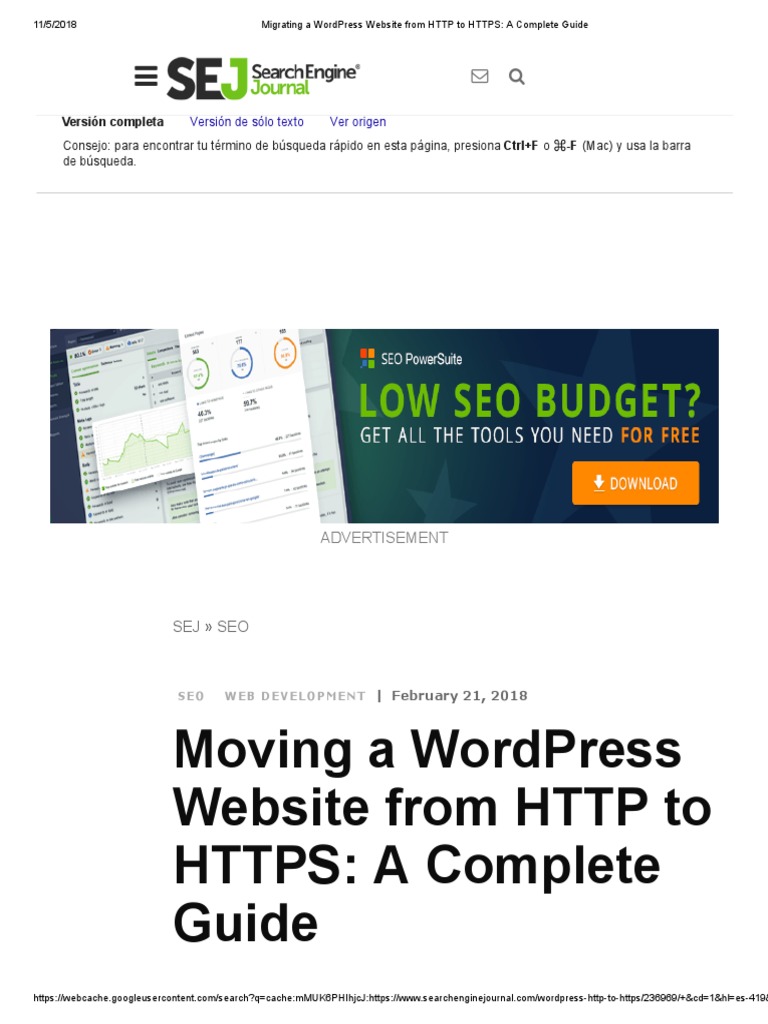 Migrating A WordPress Website From HTTP To HTTPS - A Complete Guide ... Migrating A WordPress Website From HTTP To HTTPS - A Complete Guide ...