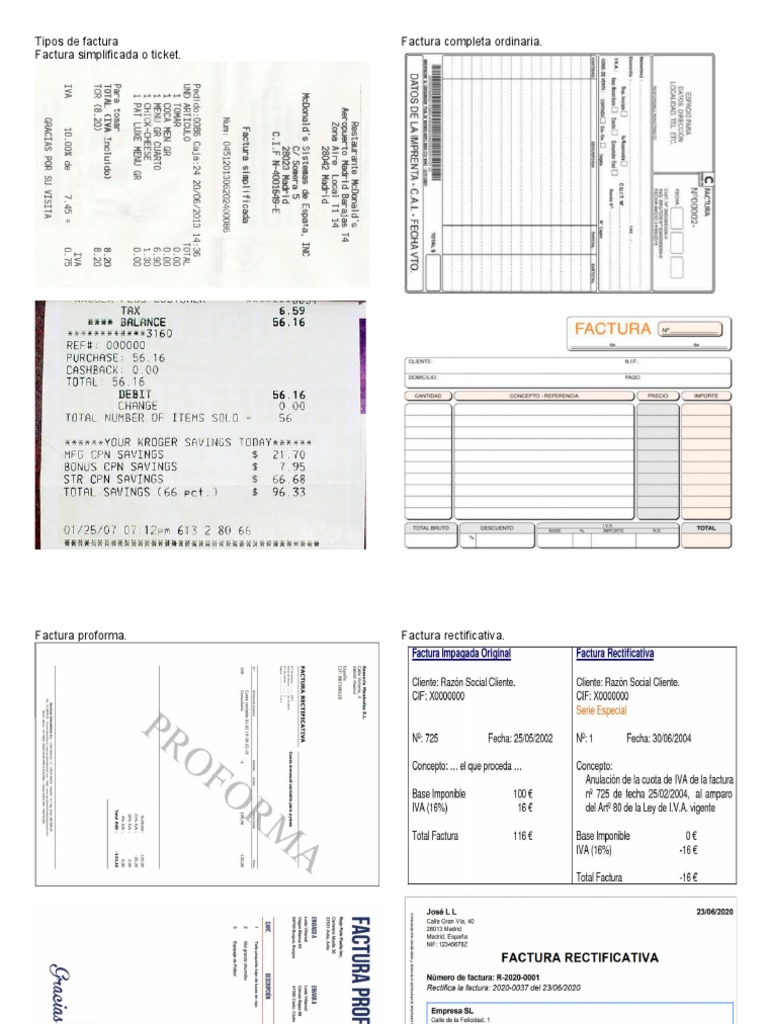 Tipos de Factura | PDF