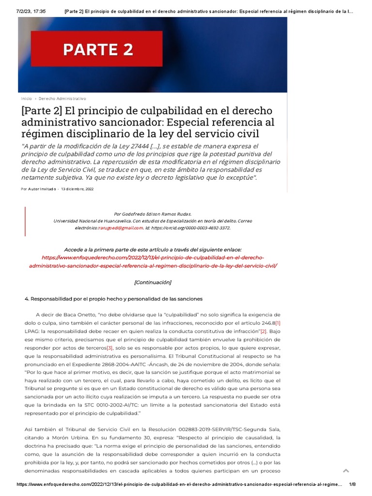 (Parte 2) El Principio de Culpabilidad - Godofredo Ramos Rudas | PDF | Intención (Derecho Penal ...
