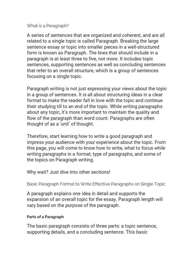 What Is A Paragraph | PDF | Paragraph | Cognitive Science