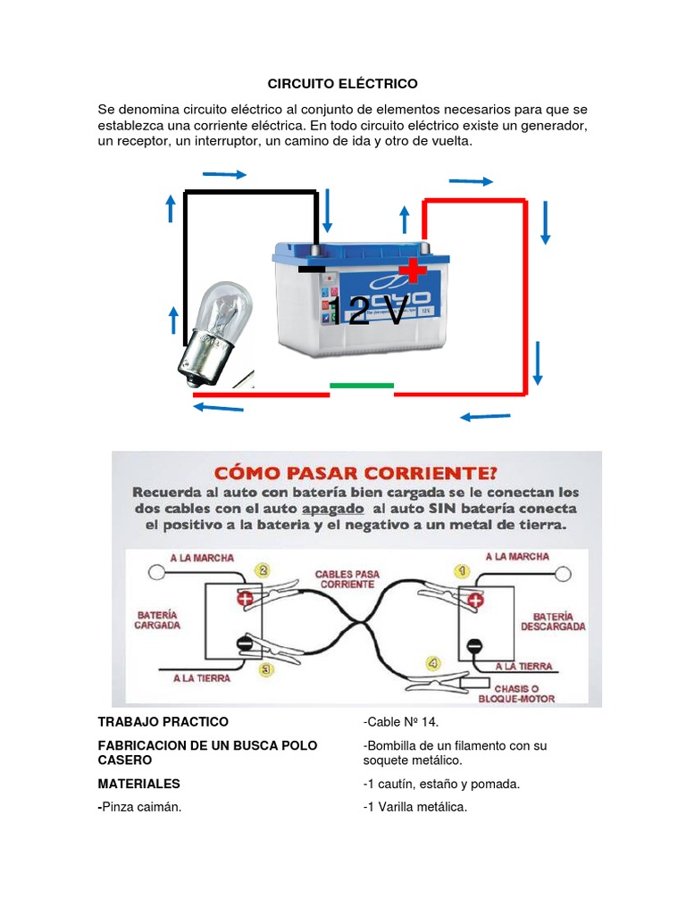 Guia 3 Circuito Basico y Como Pasar Corriente A Un Automovil | PDF