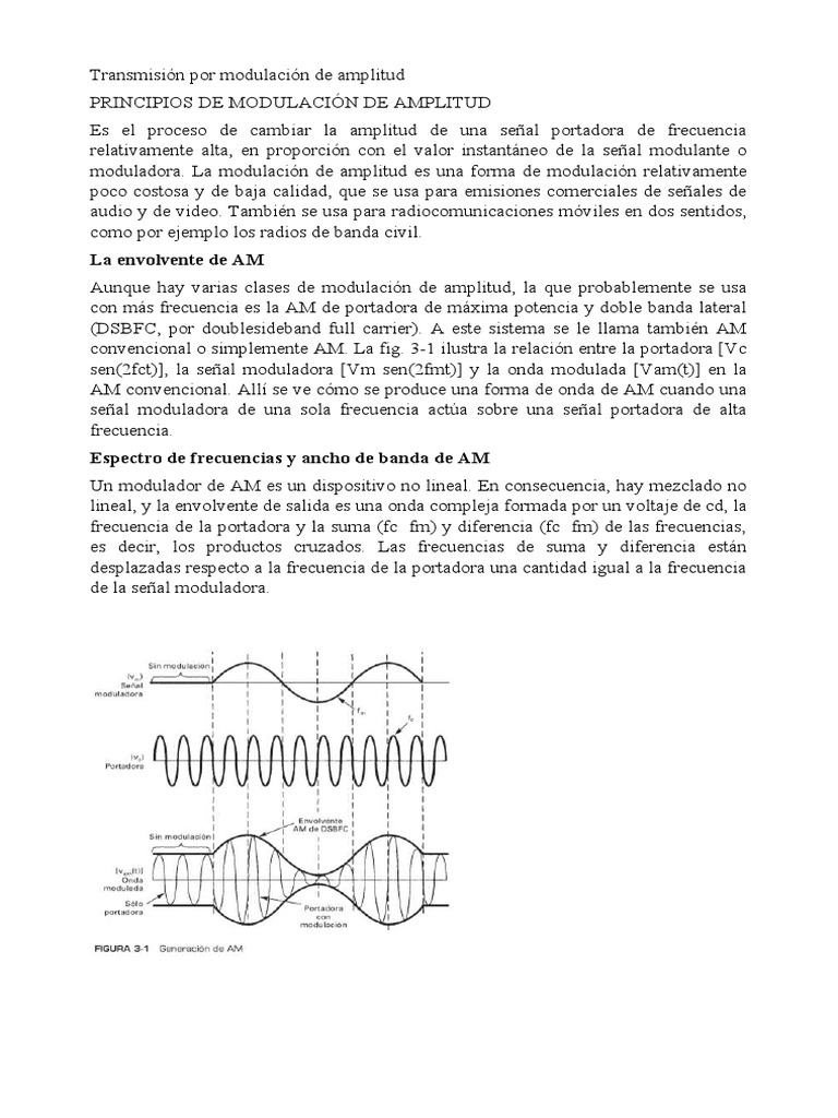 Transmisión Por Modulación de Amplitud | PDF | Amplificador | Transmisor