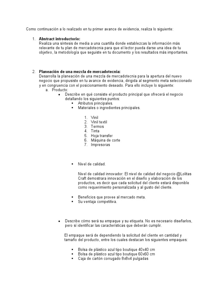 Tarea | PDF | Producto (Negocio) | Marketing