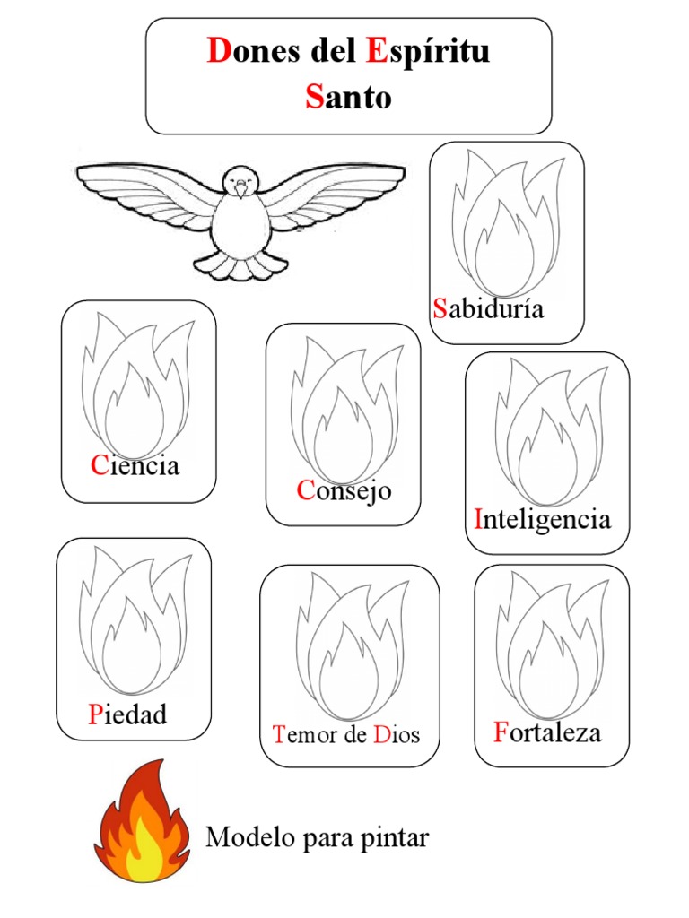 Dibujo de los 7 Dones del Espíritu Santo | PDF
