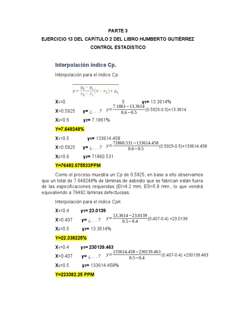 Parte 3 Ejercicio 13 Del Capítulo 2 Del Libro Humberto Gutiérrez Control Estadístic1 | PDF ...