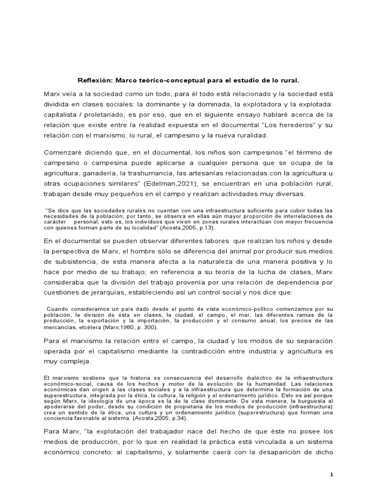 Marxismo y Nueva Ruralidad | PDF | marxismo | Capitalismo