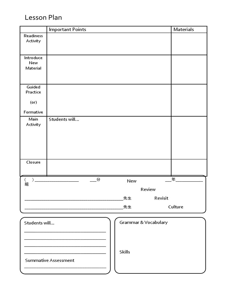 Lesson Planning Sheet | PDF