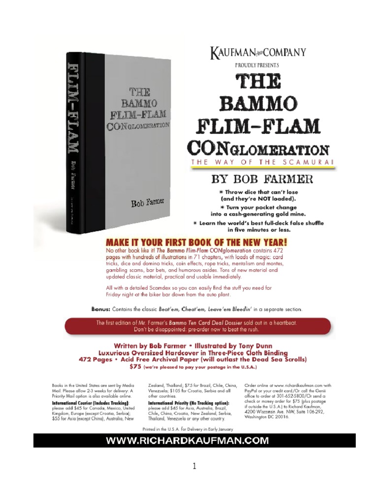 The Bammo Flim-Flam CONglomeration To Arrive | PDF | Magic (Illusion) | Gambling