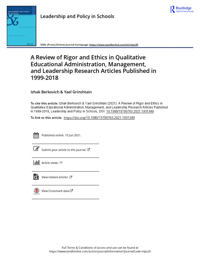 Berkovich 2021 | PDF | Qualitative Research | Institutional Review Board