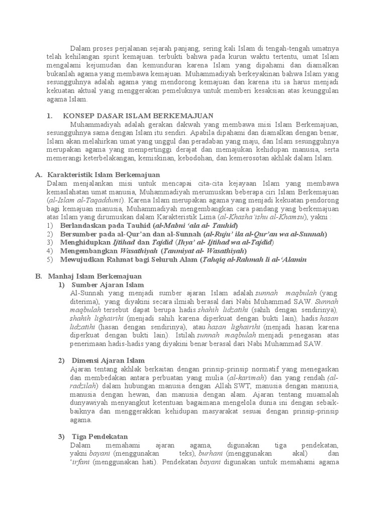 Ringkasan Risalah Islam Berkemajuan | PDF