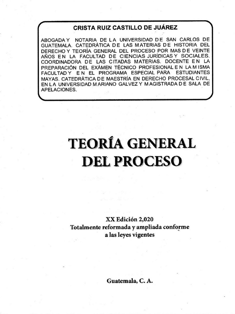Libro Teoria General Del Proceso Crista Ruiz | PDF