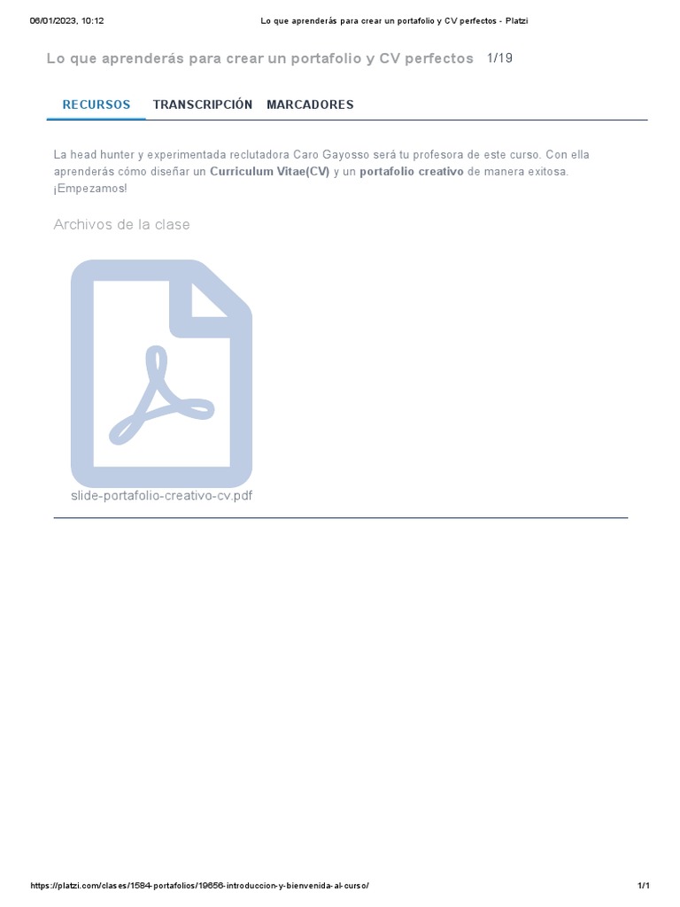 01 Lo Que Aprenderás para Crear Un Portafolio y CV Perfectos - Platzi ...