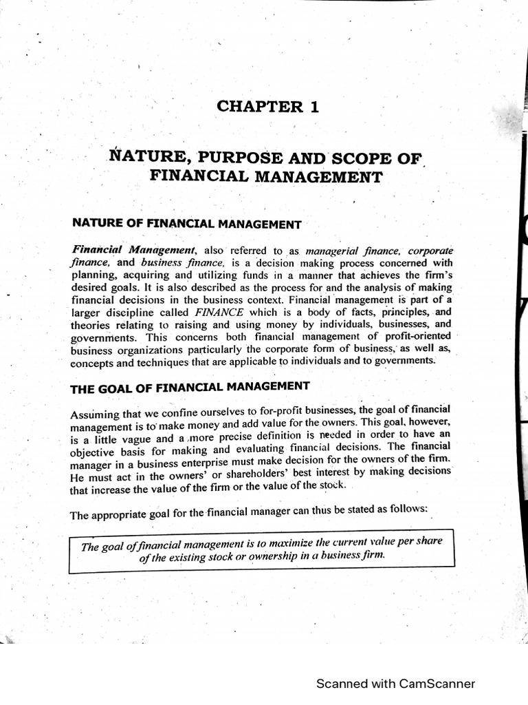 Financial Management Cabrera CH 1 - 5 | PDF