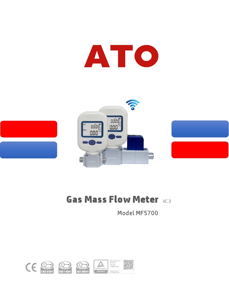 Ato Mf5700 Digital Gas Flow Meter User Manual | PDF | Flow Measurement | Valve