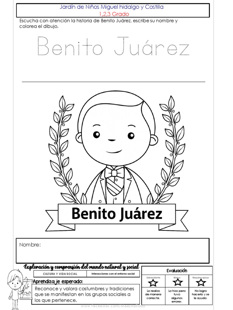 Actividades sobre Benito Juárez para Niños | PDF | Evaluación | Aprendizaje