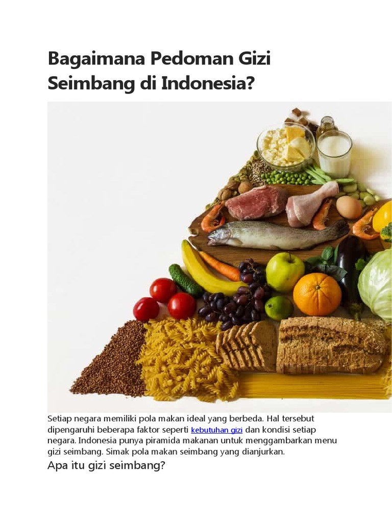 Pedoman Gizi Seimbang Di Indonesia Pdf