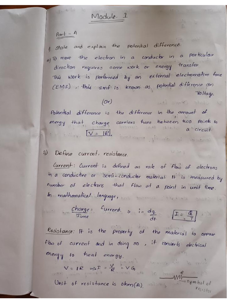 BEE Module 1 Complete Solutions | PDF