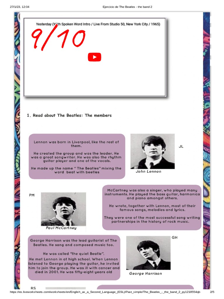 Ejercicio de The Beatles - The Band 2 | PDF