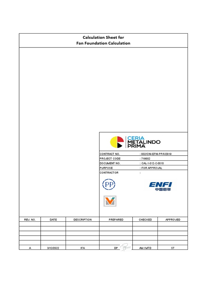 CAL-1-012-C-0010 Fan 1 Foundation Calculation Rev A | PDF | Damping ...