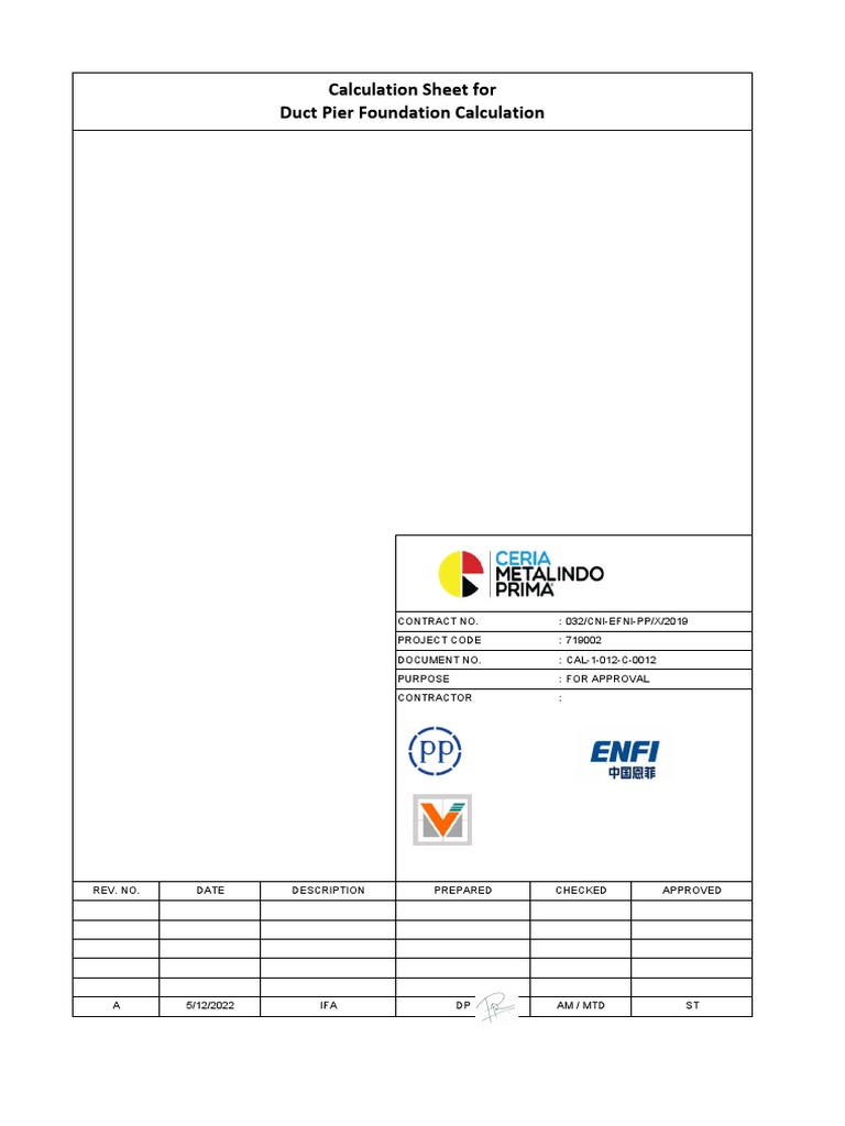 CAL-1-012-C-0012 Duct Pier Foundation Calculation Rev A | PDF ...