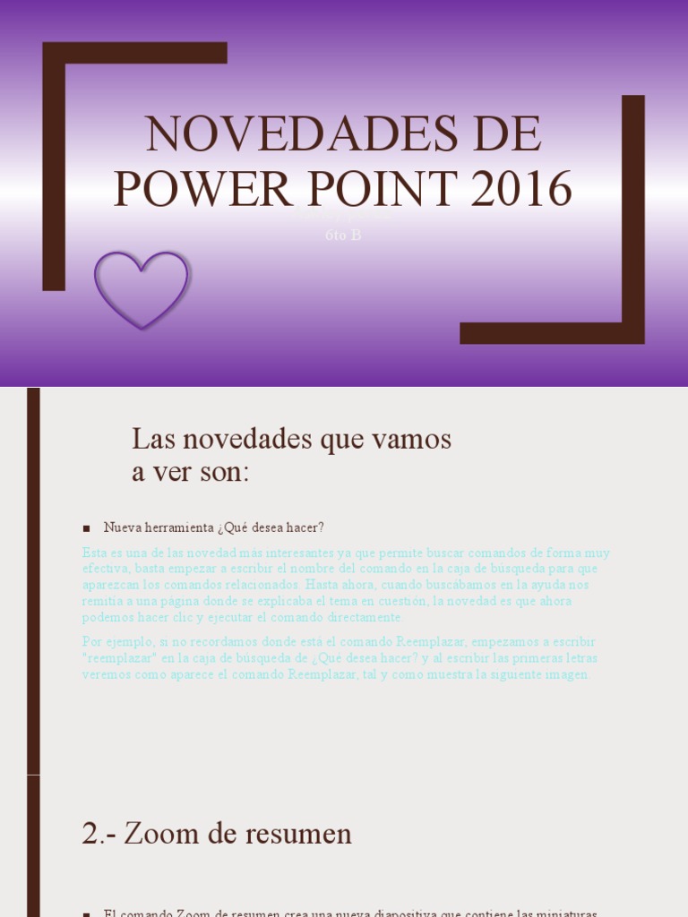Novedades de Power Point 2016 | PDF | Microsoft PowerPoint | Ciencias de la Computación